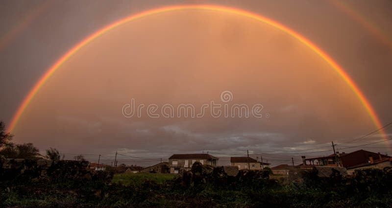 Rainbow in spring stock photo. Image of iris, unique - 245241634