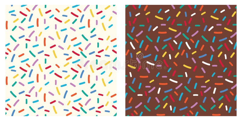 Rainbow Sprinkle Donut Pattern with Seamless Background Featuring Sweet ...