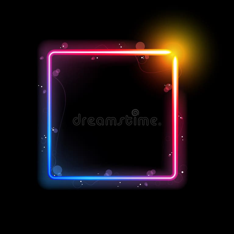 Rainbow Square Border with Sparkles Stock Vector - Illustration of ...
