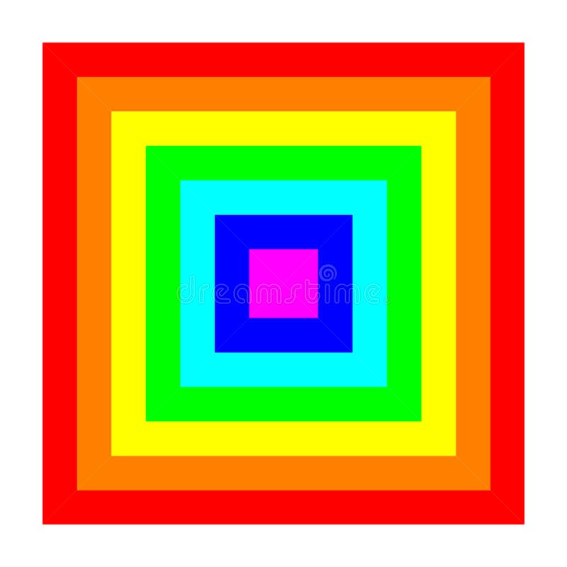 Rainbow Square Illustration. Stock Illustration - Illustration of ...
