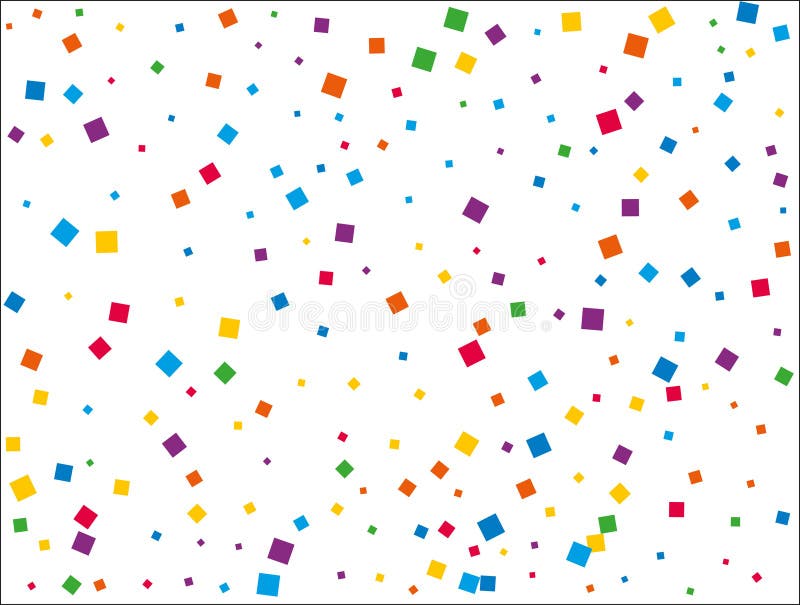 Rainbow Squares Confetti. Vector Illustration. Stock Vector ...