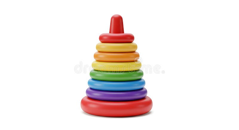 Rainbow Stacking Rings: a Cheerful Children S Toy Stock Image - Image ...