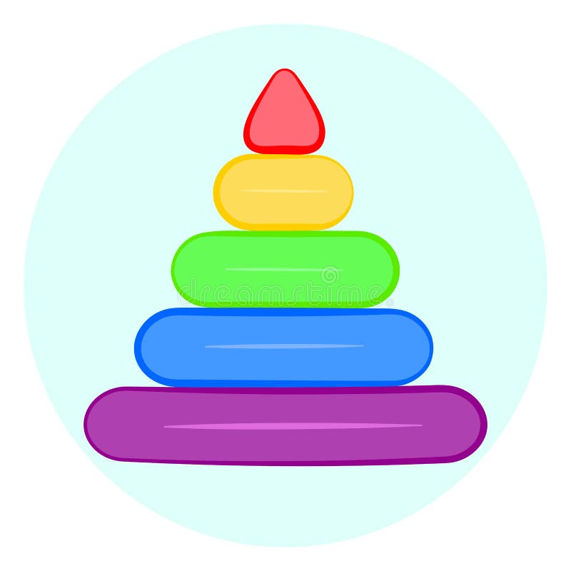 Rainbow Stacking Rings Icon Stock Illustration - Illustration of child ...