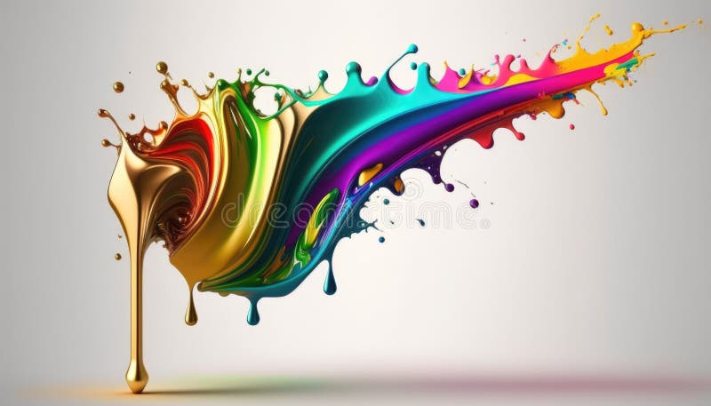 Rainbow Staff. Multicolored Colored Paint Splashes Stock Illustration ...