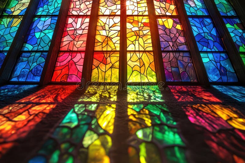 Rainbow Stained Glass Window Design Creates Vibrant Unity Theme with ...