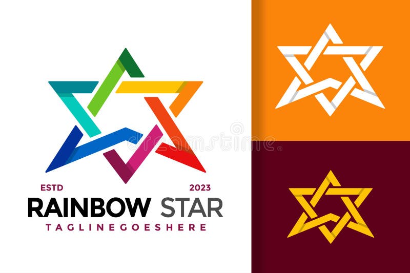 Rainbow Star Colorful Logo Design Vector Symbol Icon Illustration Stock ...