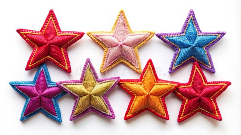 Rainbow Star Composition Embroidered Textile Stars Stock Illustration ...