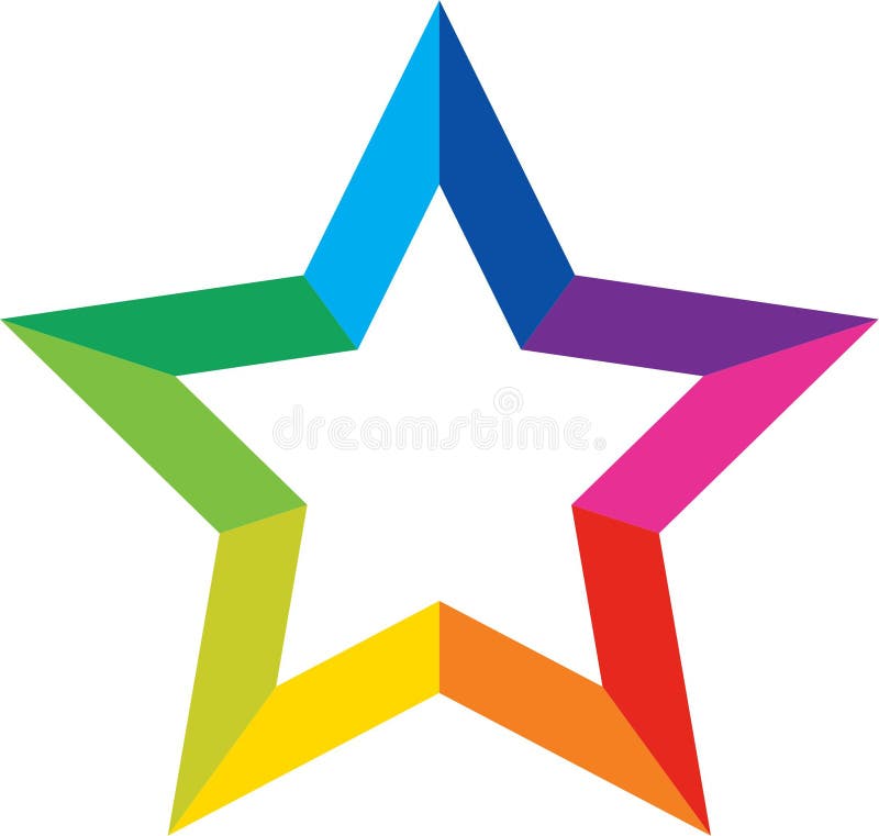 Rainbow Star for Decorations and Web Stock Vector - Illustration of ...