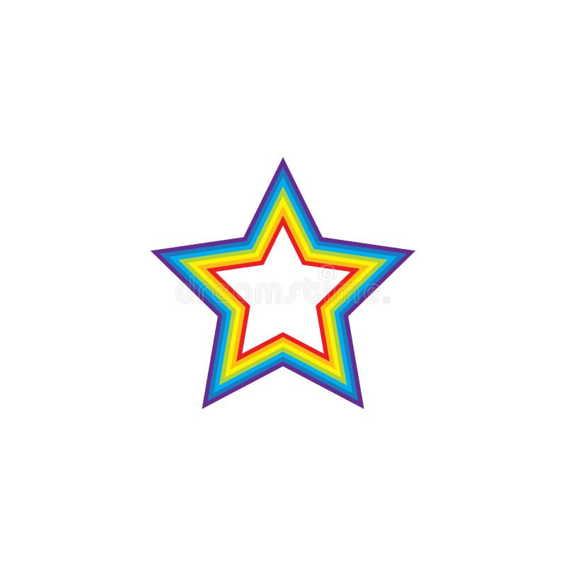 Rainbow Star Logo Icon Vector Template Stock Vector - Illustration of ...