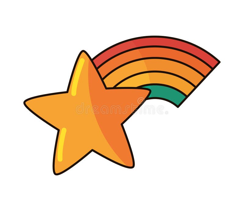 Rainbow star retro icon stock vector. Illustration of colorful - 268976101