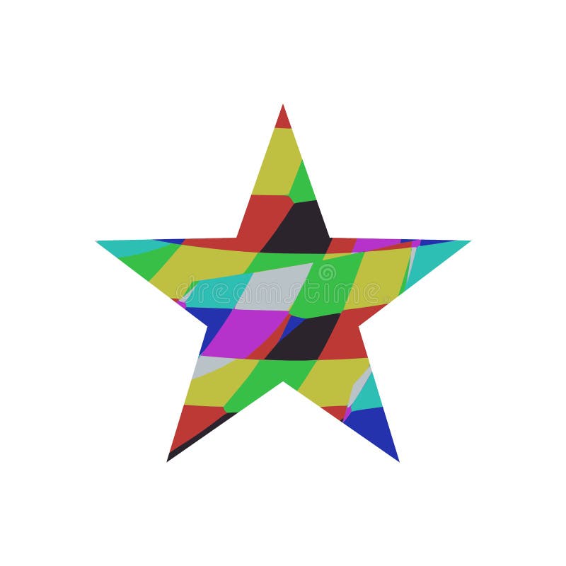 Rainbow star symbol stock illustration. Illustration of fuchsia - 253179451