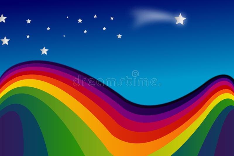 Rainbow and stars stock illustration. Illustration of stars - 7320993