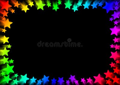 Rainbow Stars border frame stock illustration. Illustration of download ...