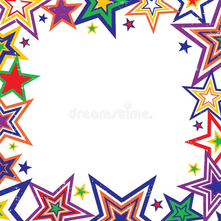 Rainbow Stars Border Vector Stock Vector - Illustration of bright ...