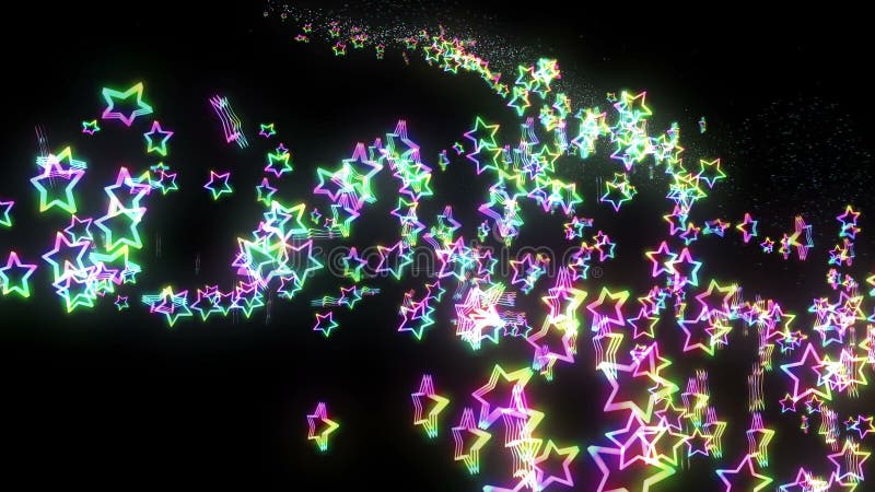 Rainbow Stars Falling. Sparkle Bright Star. Multicolor. Abstract ...