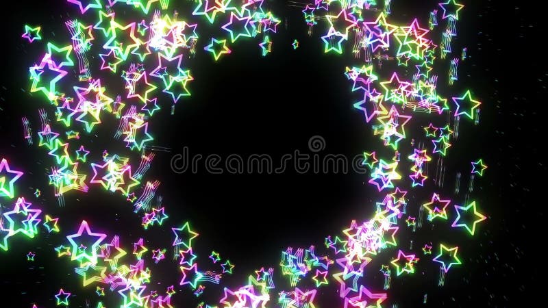 Rainbow Stars Falling. Sparkle Bright Star. Multicolor. Abstract ...