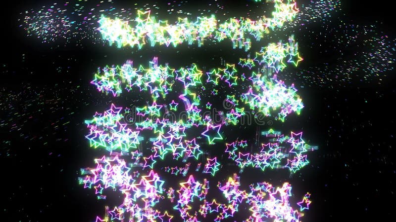 Rainbow Stars Falling. Sparkle Bright Star. Multicolor. Abstract ...