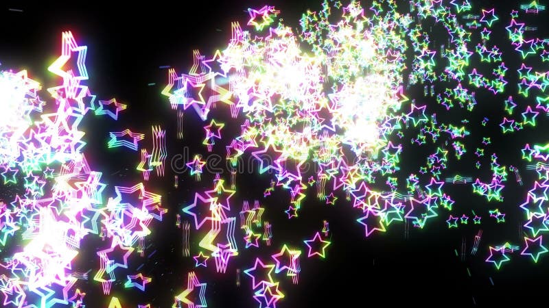 Rainbow Stars Falling. Sparkle Bright Star. Multicolor. Abstract ...