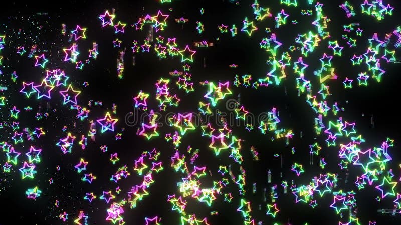 Rainbow Stars Falling. Sparkle Bright Star. Multicolor. Abstract ...