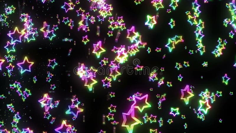 Rainbow Stars Falling. Sparkle Bright Star. Multicolor. Abstract ...