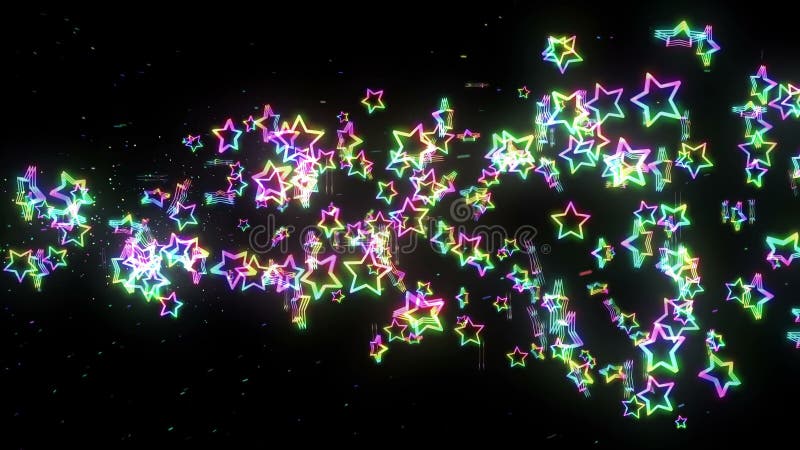 Rainbow Stars Falling. Sparkle Bright Star. Multicolor. Abstract ...