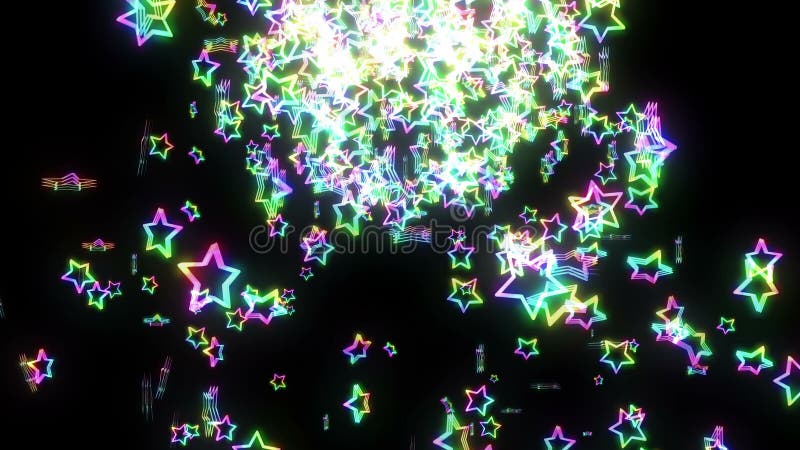 Rainbow Stars Falling. Sparkle Bright Star. Multicolor. Abstract ...