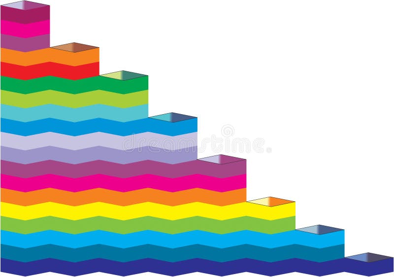 Rainbow steps stock illustration. Illustration of stone - 51835639