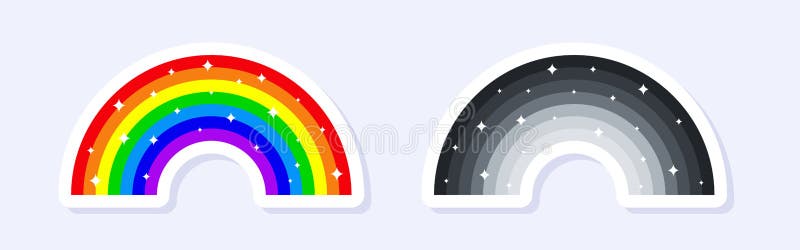 Rainbow Sticker. Cute Rainbow. Colorful Trendy Icon of Rainbow ...