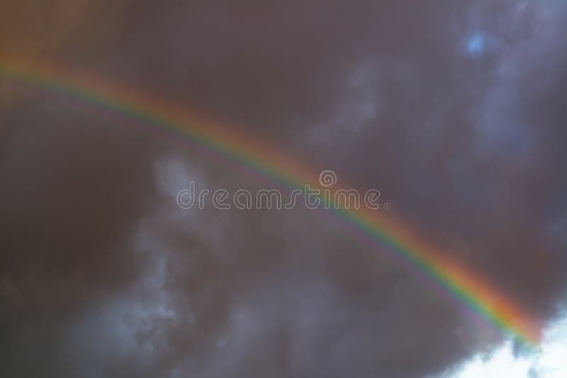 Rainbow and Storm Clouds at Sunrise Stock Photo - Image of atmosphere, summer: 173247486