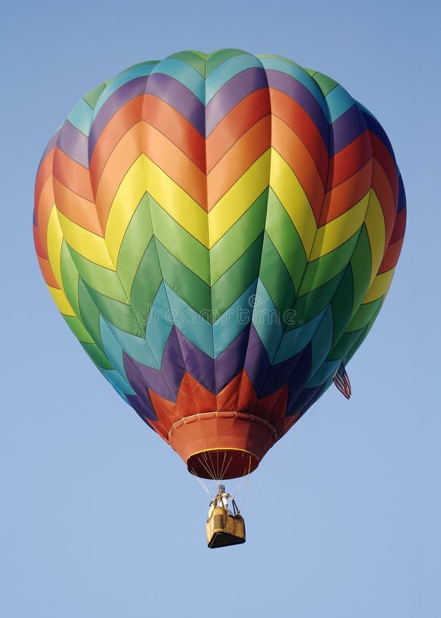 Rainbow Stripe Hot Air Balloon Stock Image - Image of floating, travel ...
