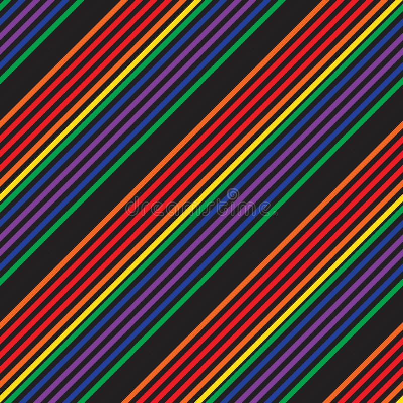 Rainbow Stripe Seamless Pattern Background in Diagonal Style Stock ...