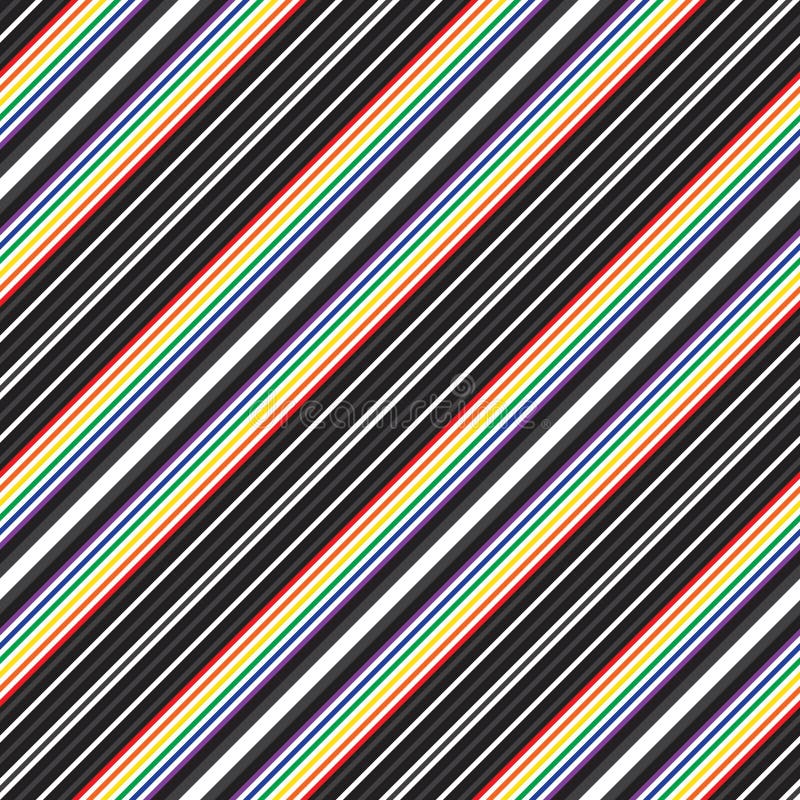 Rainbow Stripe Seamless Pattern Background in Diagonal Style Stock ...