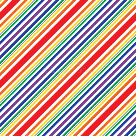Rainbow Stripe Seamless Pattern Background in Diagonal Style Stock Vector - Illustration of ...
