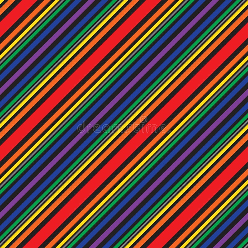 Rainbow Stripe Seamless Pattern Background in Diagonal Style Stock ...