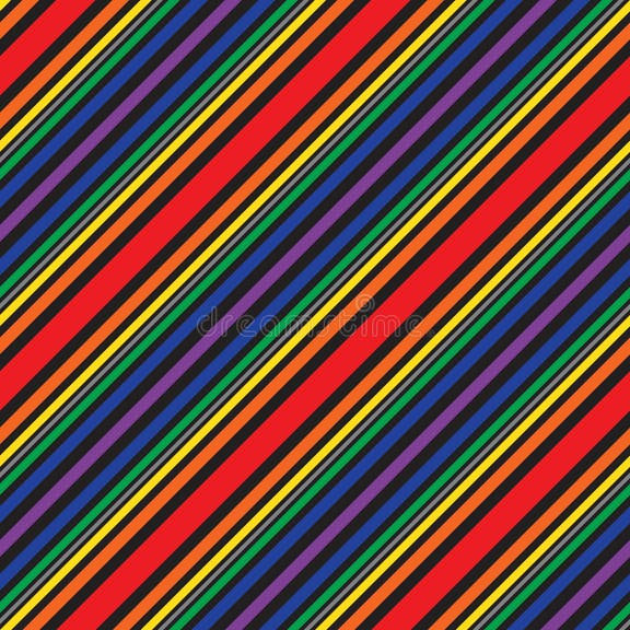 Rainbow Stripe Seamless Pattern Background in Diagonal Style Stock Vector - Illustration of ...