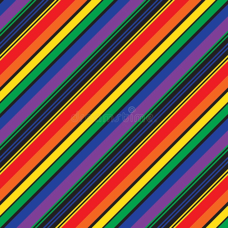 Rainbow Stripe Seamless Pattern Background in Diagonal Style Stock ...