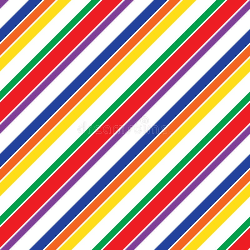 Rainbow Stripe Seamless Pattern Background in Diagonal Style Stock ...