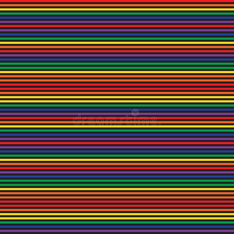 Rainbow Stripe Seamless Pattern Background in Horizontal Style Stock ...