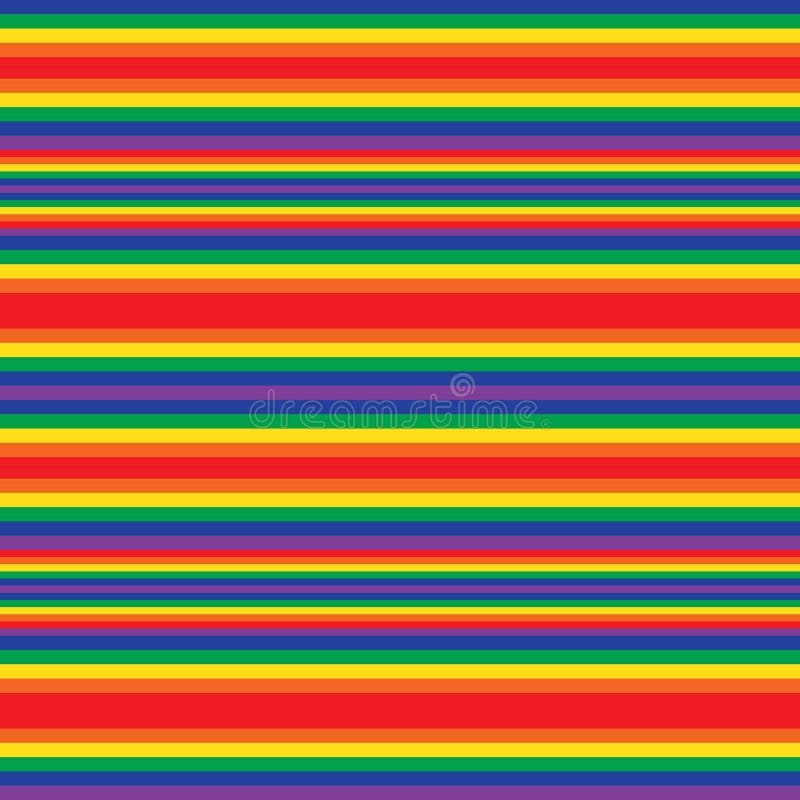 Rainbow Stripe Seamless Pattern Background in Horizontal Style Stock ...