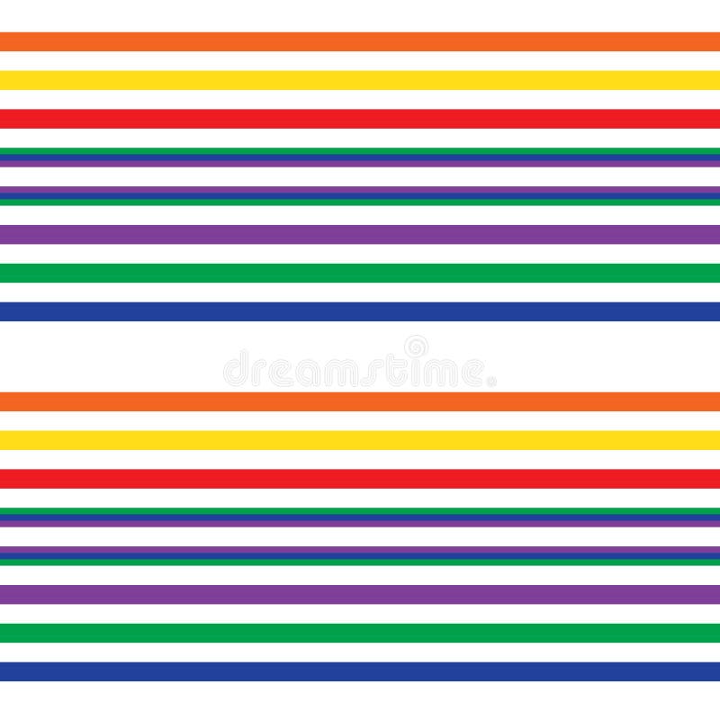 Rainbow Stripe Seamless Pattern Background in Horizontal Style Stock ...