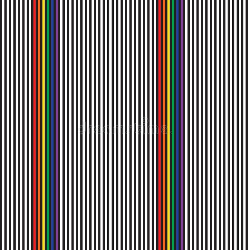Rainbow Stripe Seamless Pattern Background in Vertical Style Stock ...