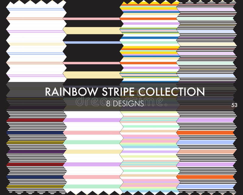 Rainbow Stripe Seamless Pattern Collection Stock Vector - Illustration ...