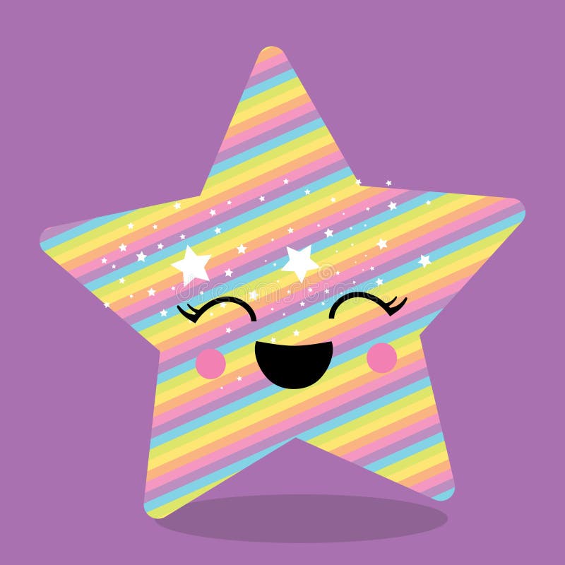 Rainbow Stripe Star Face 22 Stock Vector - Illustration of star, vector ...