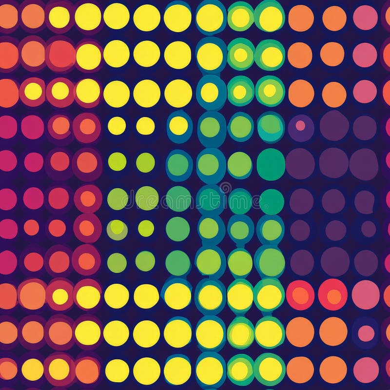 A Rainbow-striped Dot Pattern, Where Each Dot is Filled with Different ...
