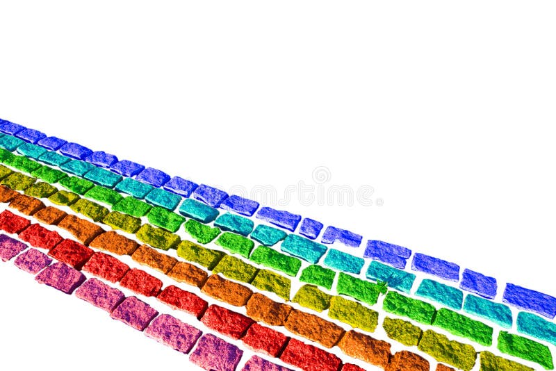Rainbow stripes on bricks stock photo. Image of cobble - 2787666