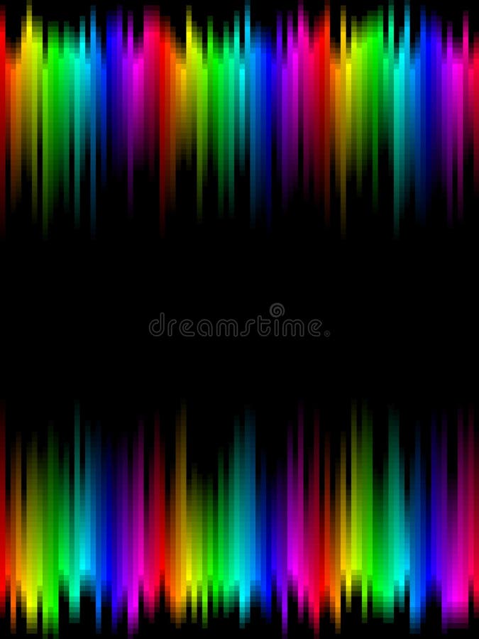 Rainbow Stripes Gradient with Squares Mosaic Pattern, Black Background ...