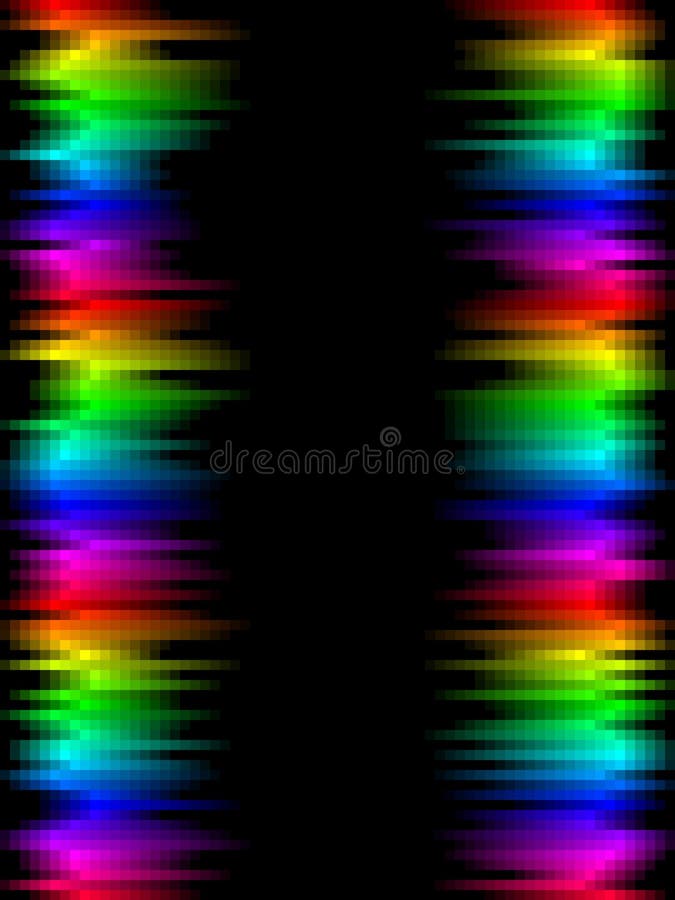 Rainbow Stripes Gradient with Squares Mosaic Pattern, Black Background ...