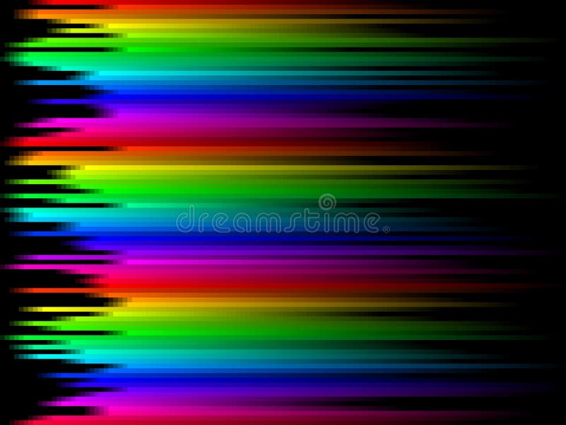Rainbow Stripes Gradient with Squares Mosaic Pattern, Black Background ...