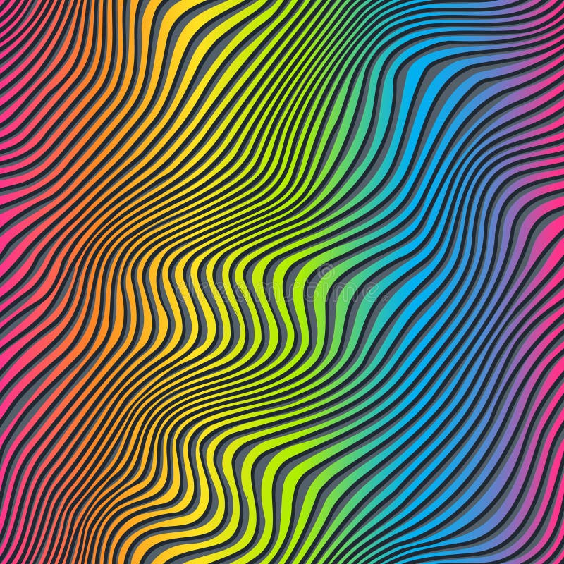 Rainbow Lines Seamless Pattern with Grunge Effect Stock Vector ...