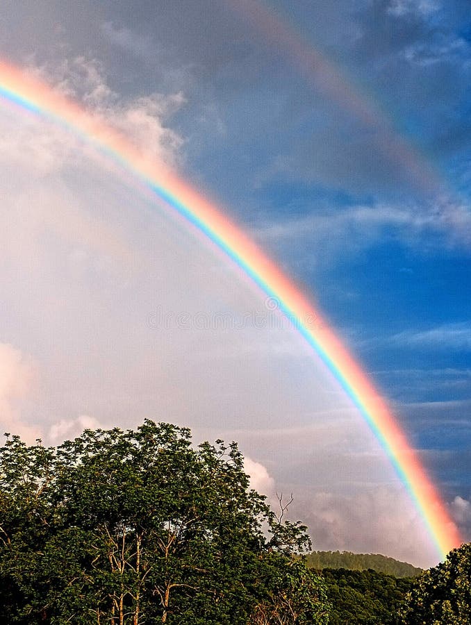 Rainbow on a Summer Evening after the Rain Stock Image - Image of ...
